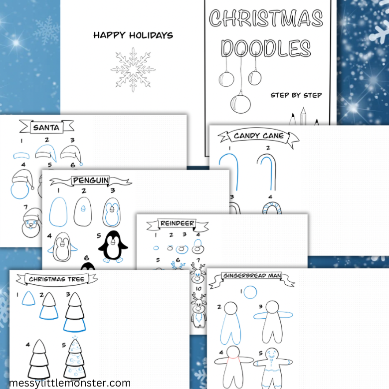 Christmas Doodles - Drawing Ideas for Kids – Messy Little Monster Shop
