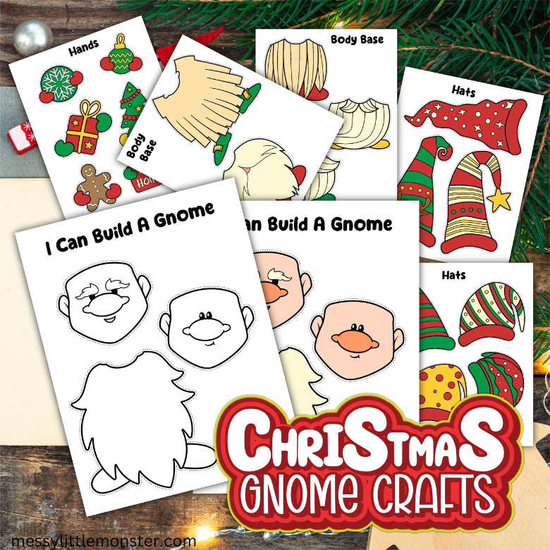 Christmas Gnome Craft Template – Messy Little Monster Shop