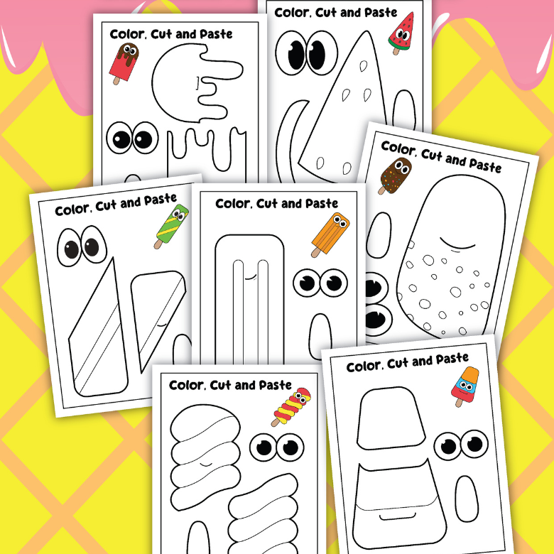Cut and Paste Popsicle Craft – Messy Little Monster Shop