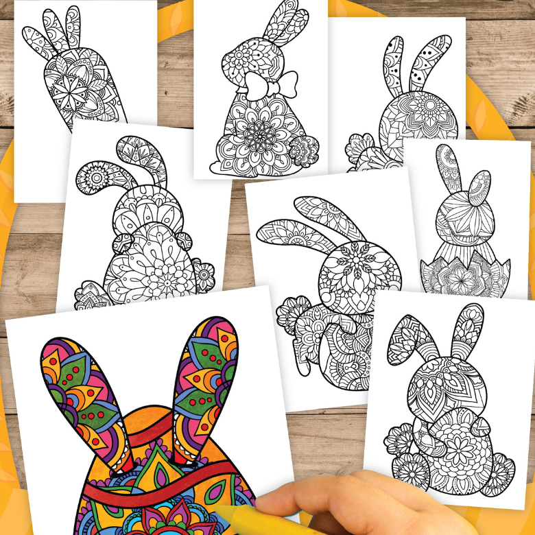 Mandala Easter Coloring Pages – Messy Little Monster Shop