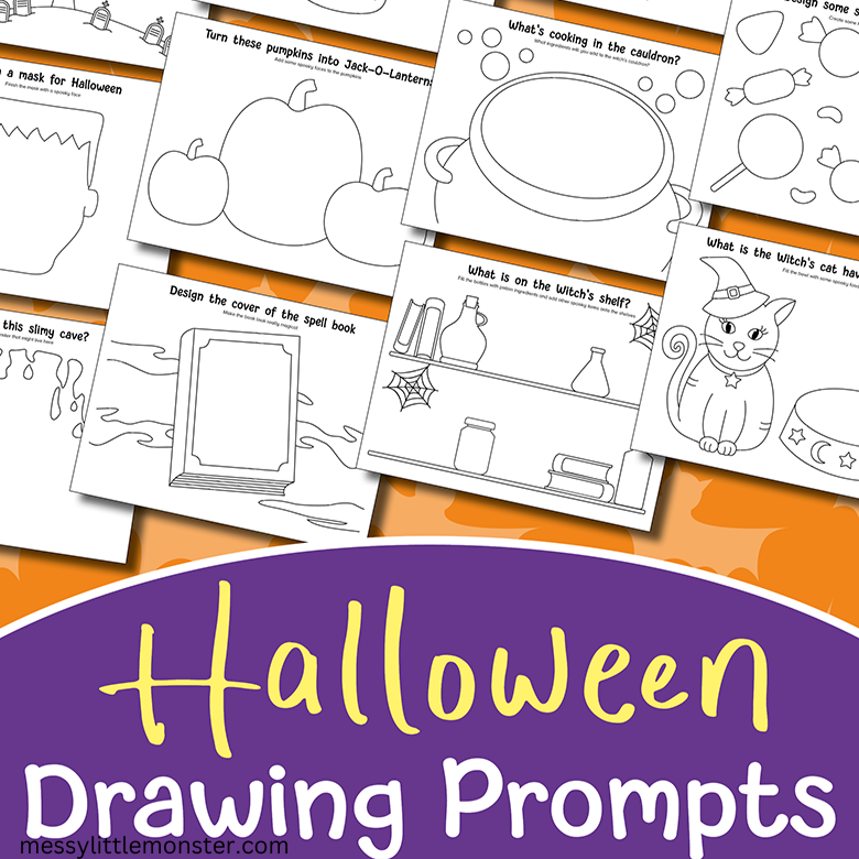 Halloween Drawing Prompts - Drawing Ideas for Kids – Messy Little ...
