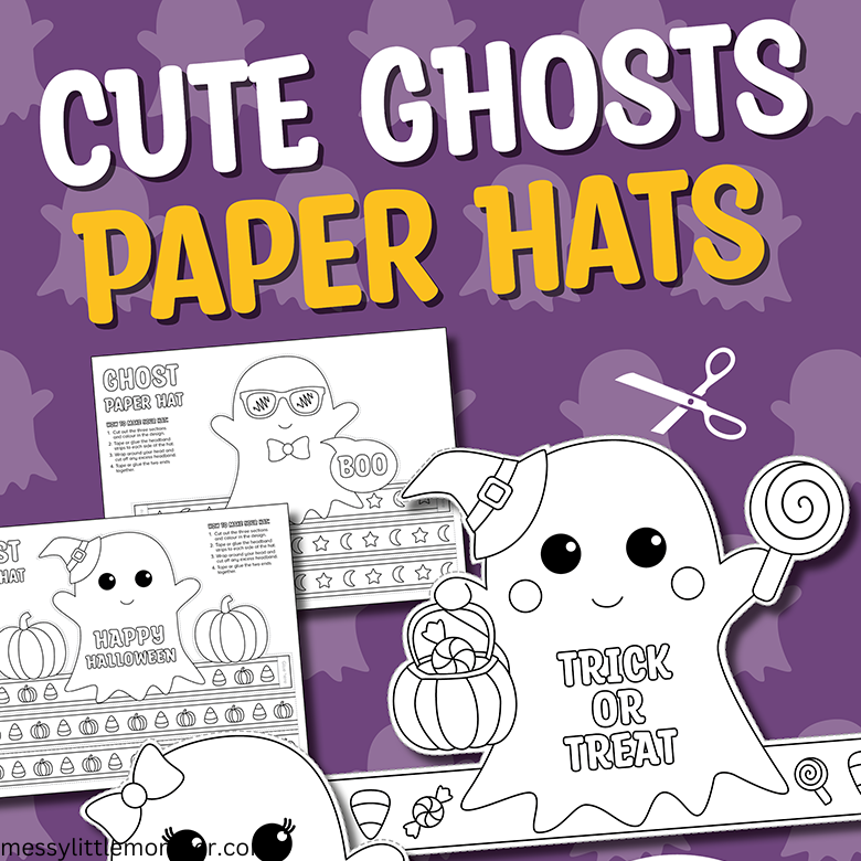 Halloween Ghost Hat Printables – Messy Little Monster Shop