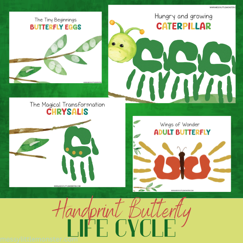 Handprint Butterfly Life Cycle Craft – Messy Little Monster Shop