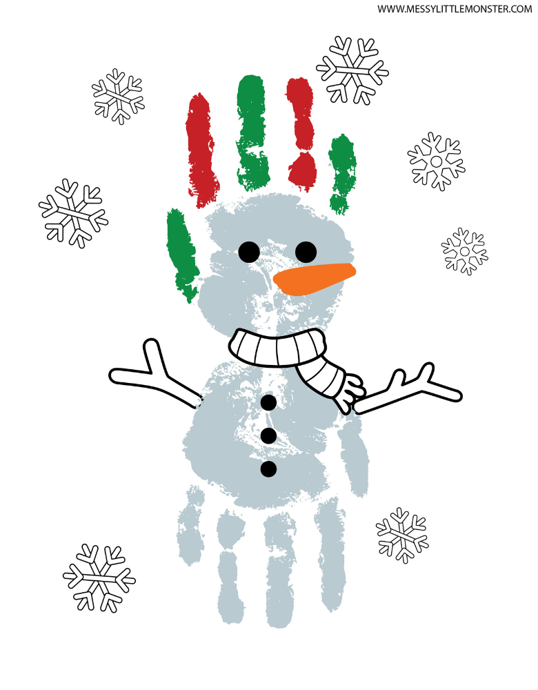Christmas Handprint Printable – Messy Little Monster Shop