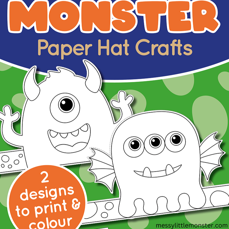 Monster Hat - Printable Hat Template – Messy Little Monster Shop