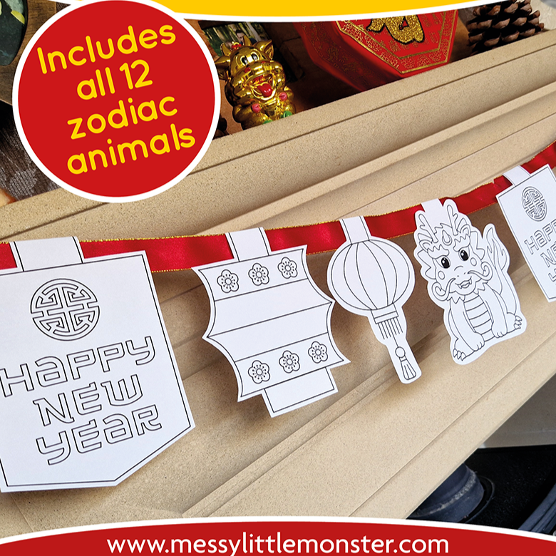 Printable Chinese New Year Garland – Messy Little Monster Shop