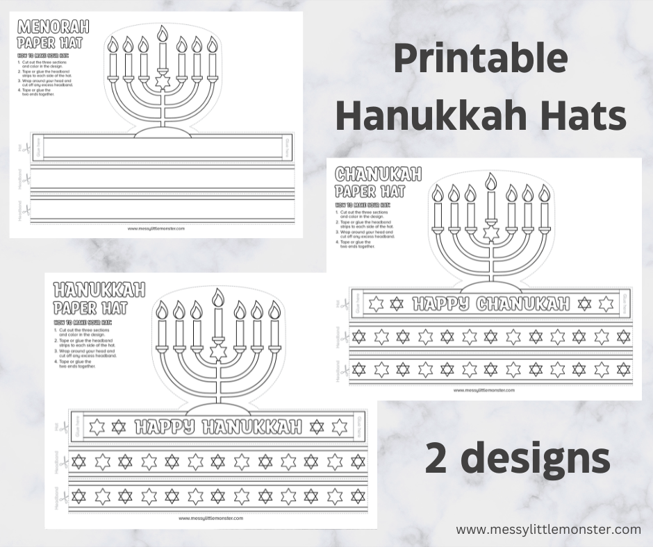 Printable Hanukkah Hat – Messy Little Monster Shop