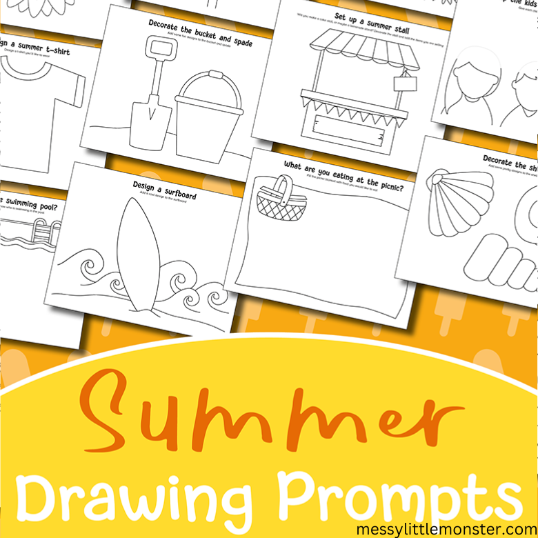 Summer Drawing Prompts - Drawing Ideas for Kids – Messy Little Monster Shop