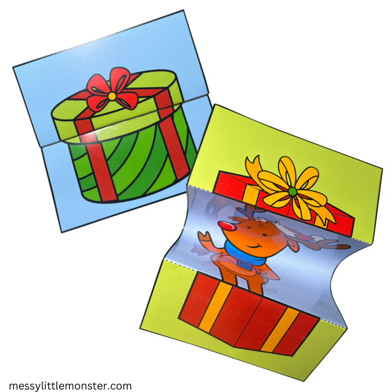 Surprise Printable Christmas Cards to Colour – Messy Little Monster Shop