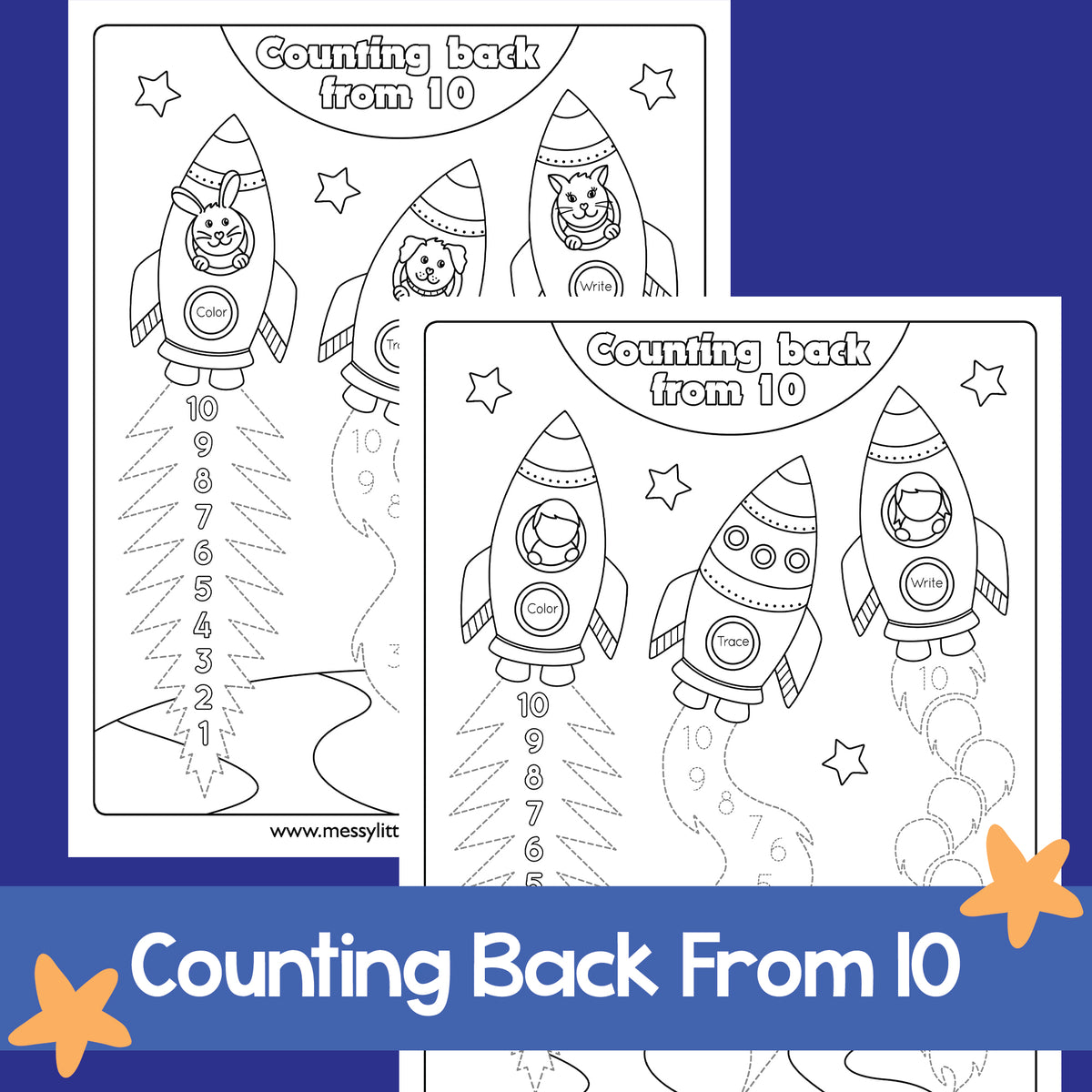 Counting Back From 10 – Messy Little Monster Shop