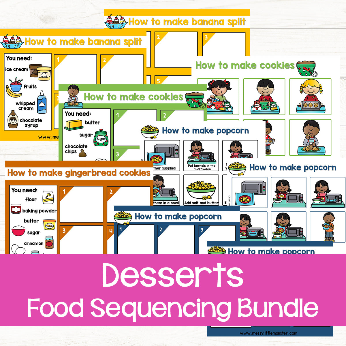 Sequencing Activities: Desserts – Messy Little Monster Shop