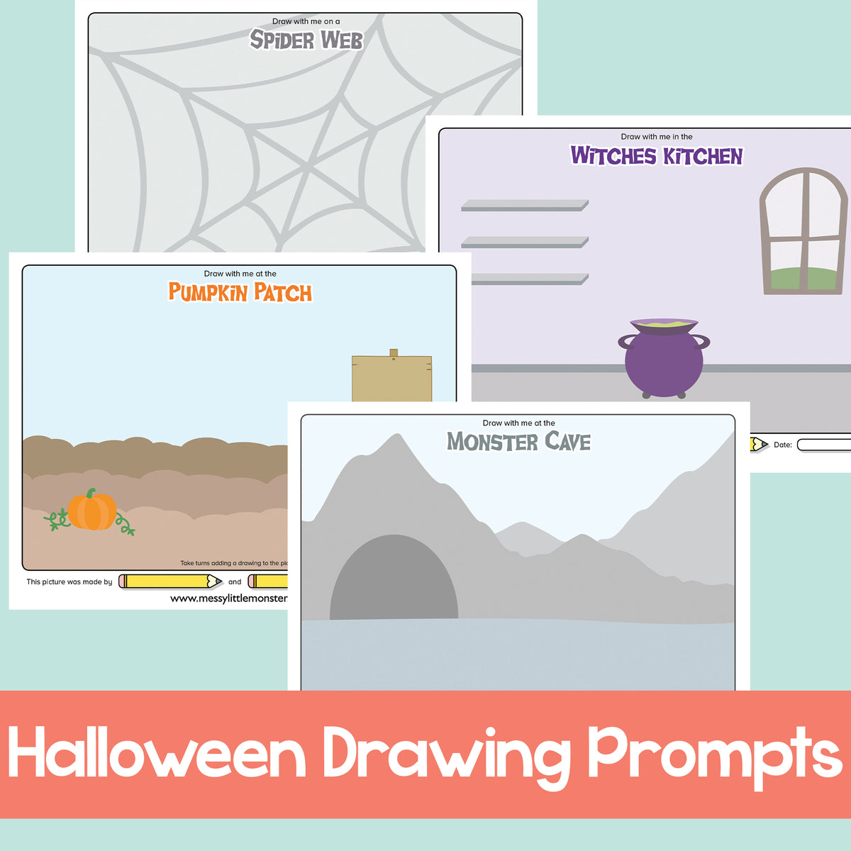 Halloween Drawing Prompts – Messy Little Monster Shop