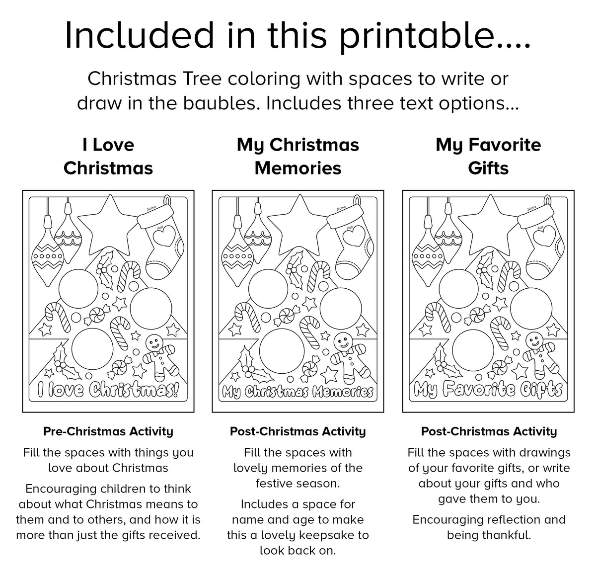 My Christmas Memories Printable – Messy Little Monster Shop