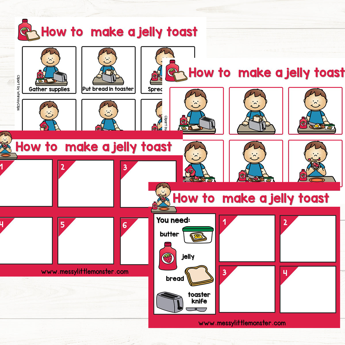 Sequencing Activities: Easy Meals – Messy Little Monster Shop