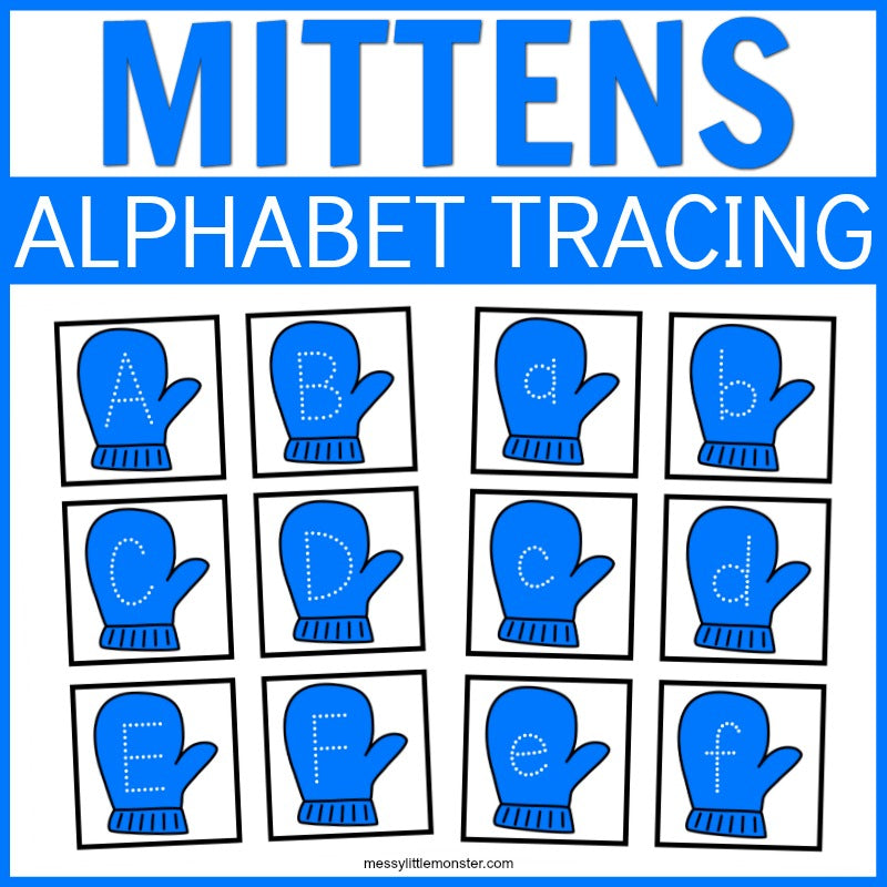 Mitten Alphabet Tracing Cards – Messy Little Monster Shop