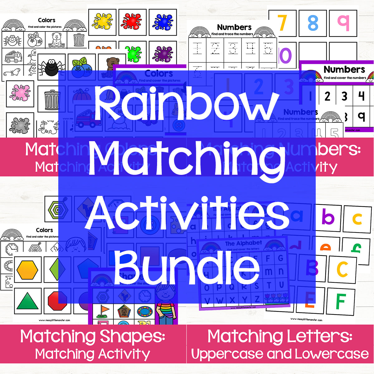 Rainbow Matching Games – Messy Little Monster Shop