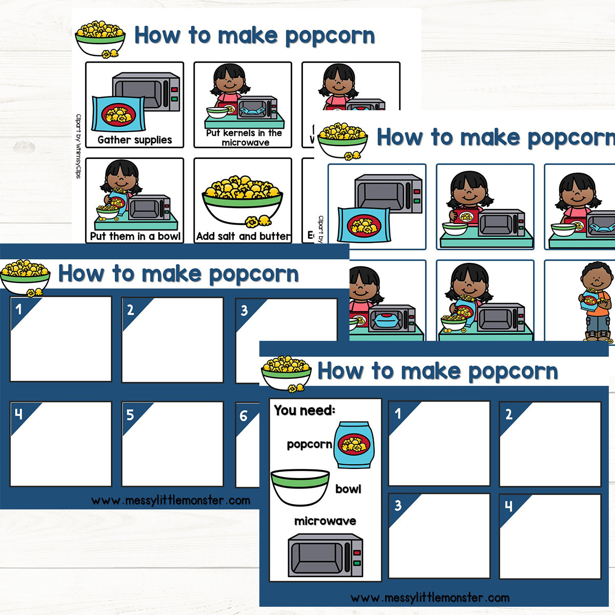 Sequencing Activities: Desserts – Messy Little Monster Shop