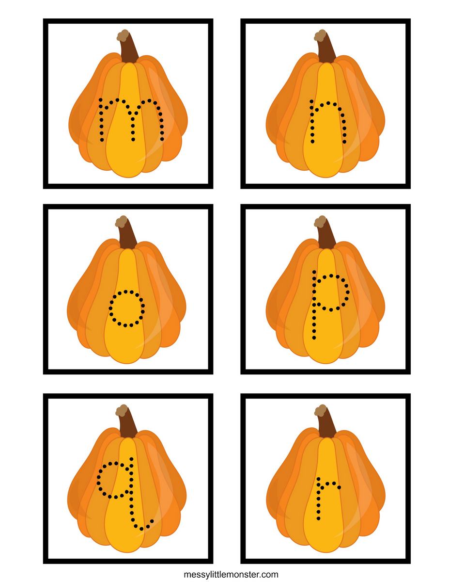 Pumpkin Alphabet Tracing Cards – Messy Little Monster Shop