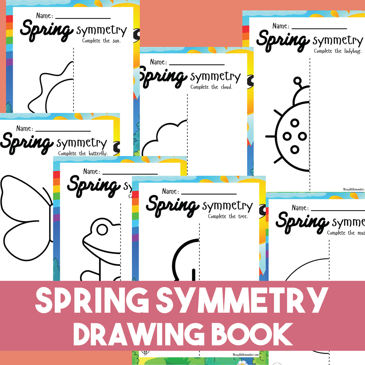 Spring Symmetry Drawing Book – Messy Little Monster Shop