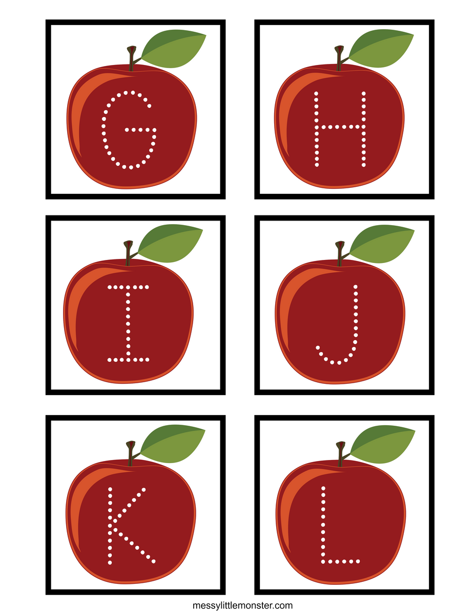 Apple Alphabet Tracing Cards – Messy Little Monster Shop
