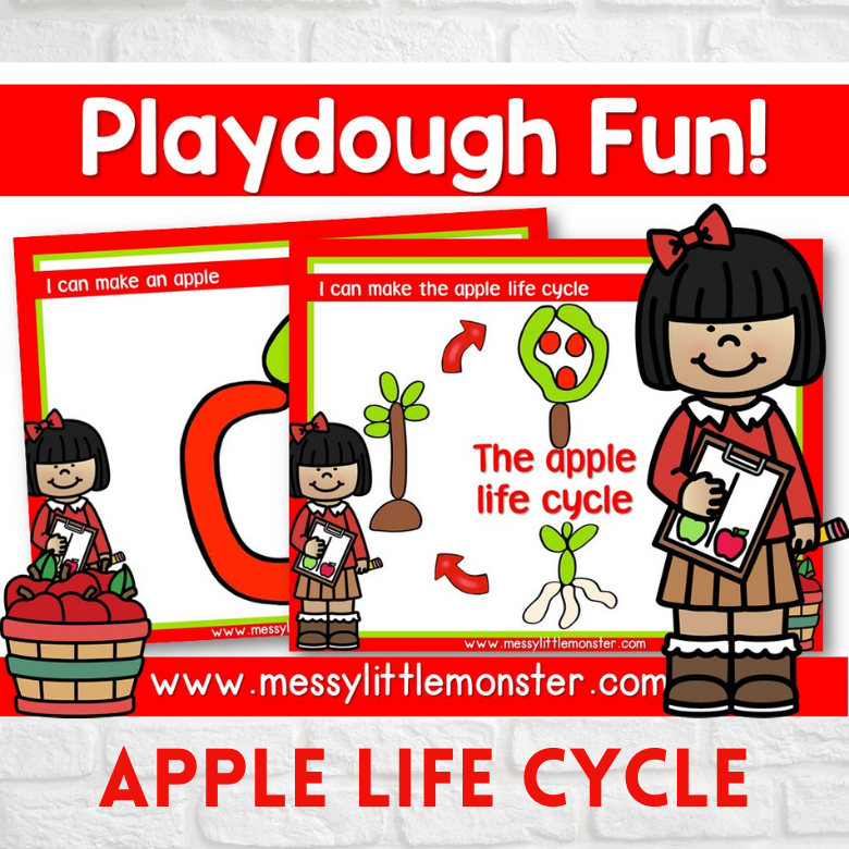 Apple Life Cycle Playdough Mats – Messy Little Monster Shop