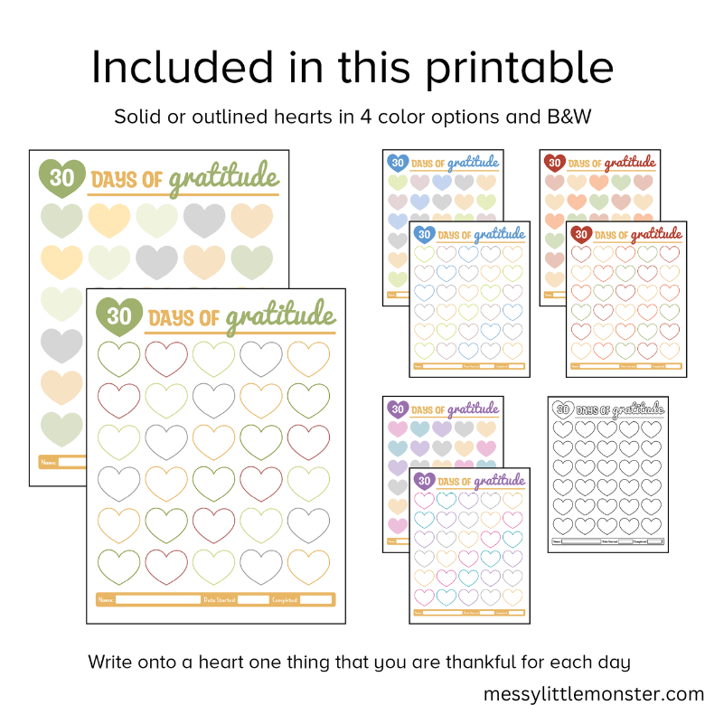 Gratitude Tracker – Messy Little Monster Shop