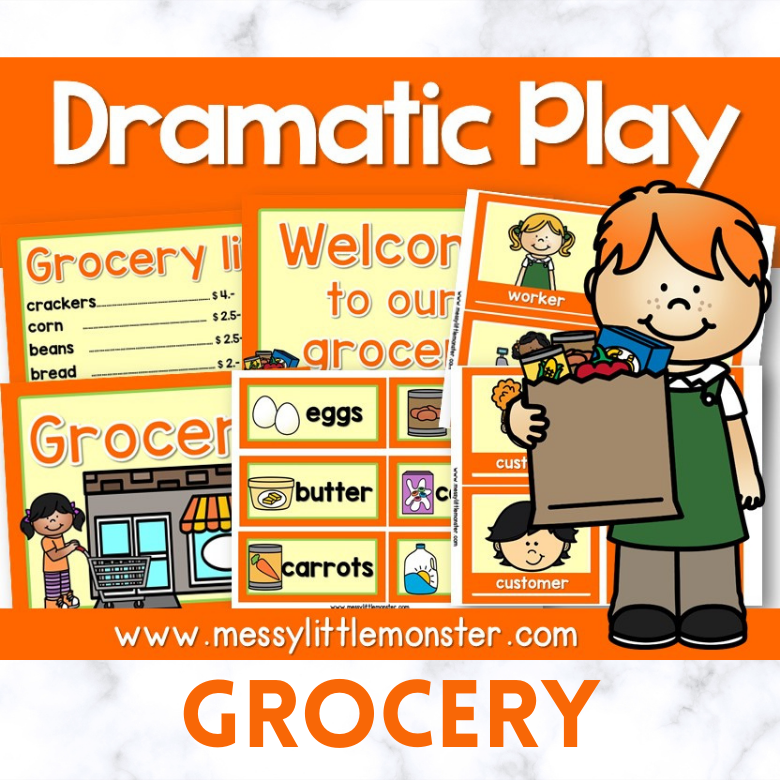Grocery Store Dramatic Play Printables – Messy Little Monster Shop