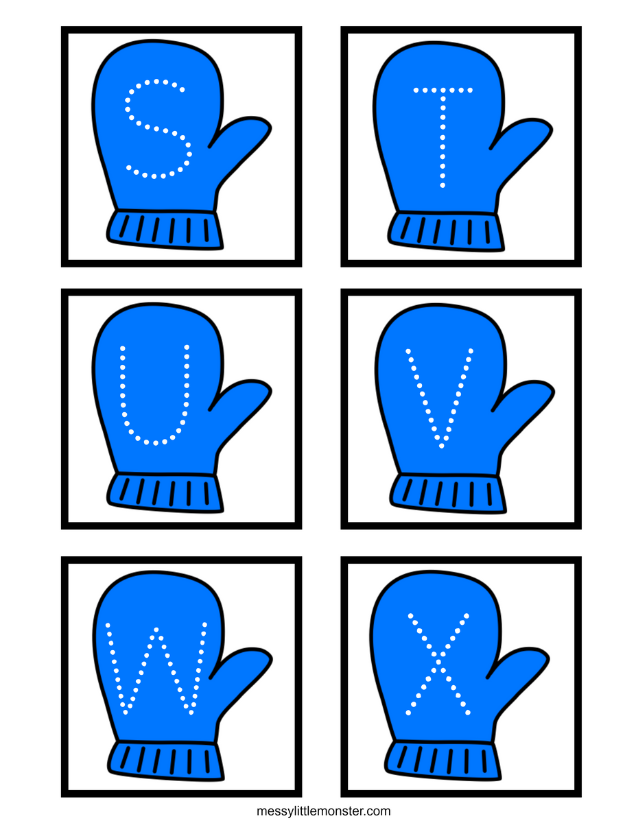 Mitten Alphabet Tracing Cards – Messy Little Monster Shop