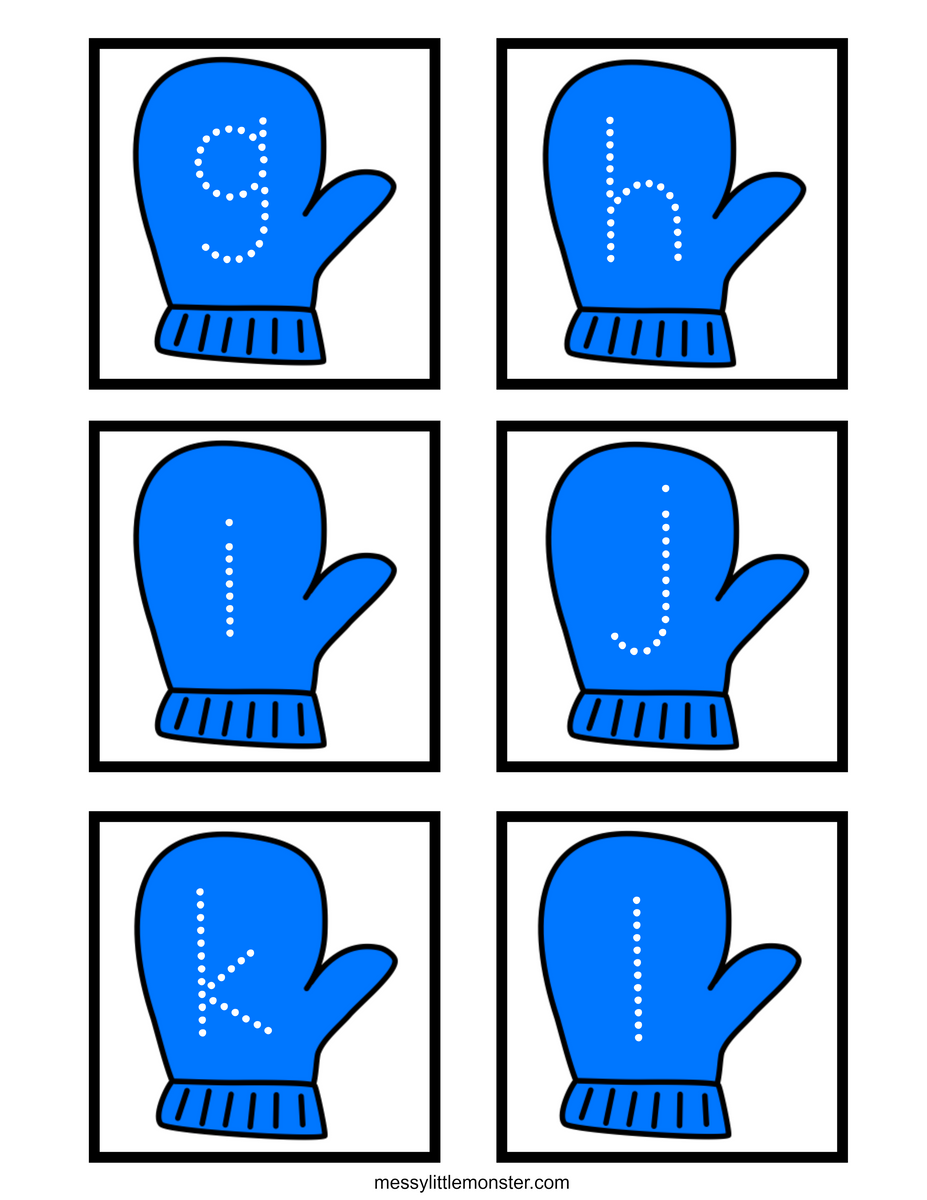 Mitten Alphabet Tracing Cards – Messy Little Monster Shop
