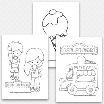Ice Cream Shop Coloring Pages