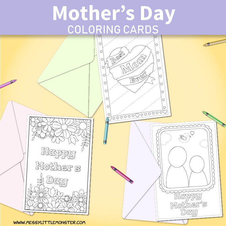 mother's day cards coloring pages