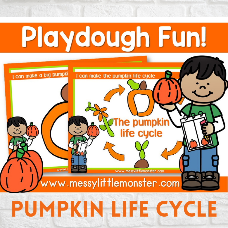 Pumpkin Life Cycle Playdough Mats – Messy Little Monster Shop