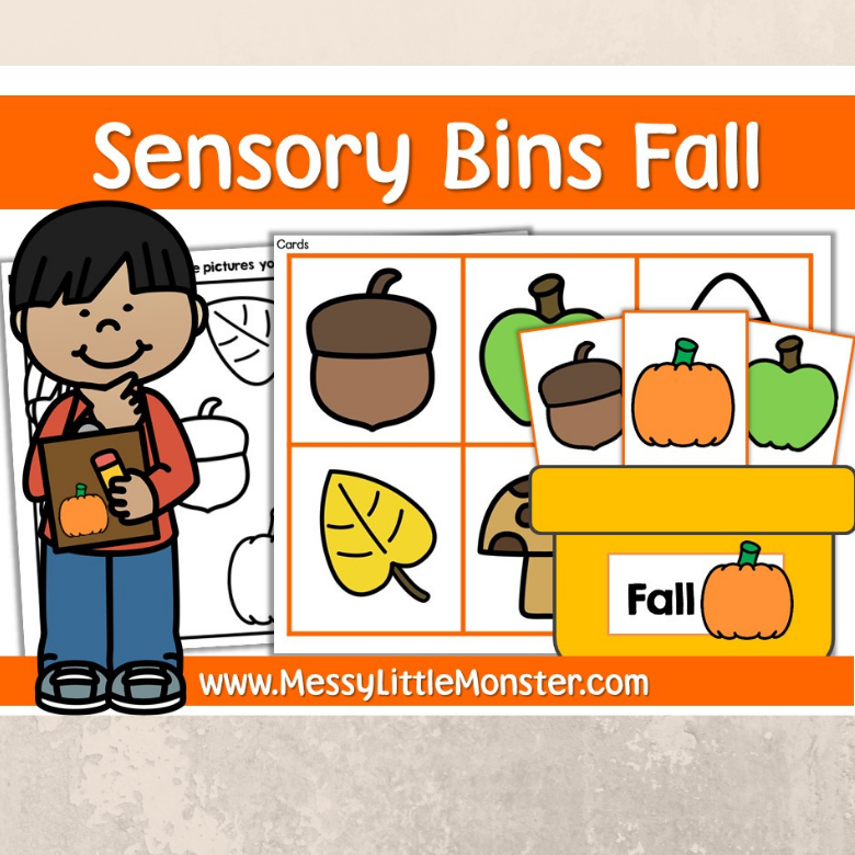 Fall Sensory Bin Printables – Messy Little Monster Shop