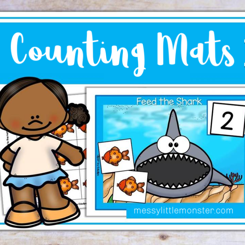 Shark Counting Cards – Messy Little Monster Shop