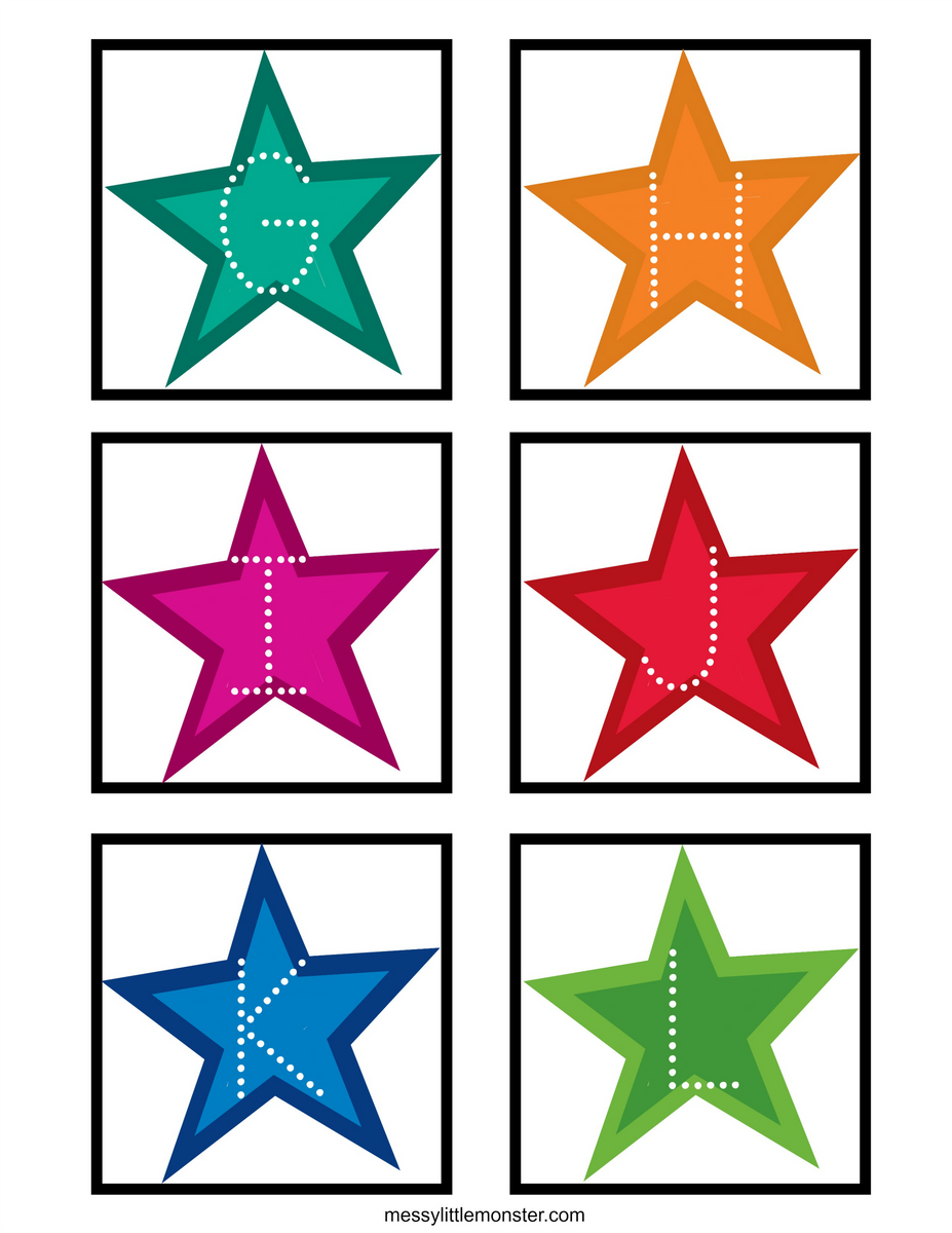 Star Alphabet Tracing Cards – Messy Little Monster Shop