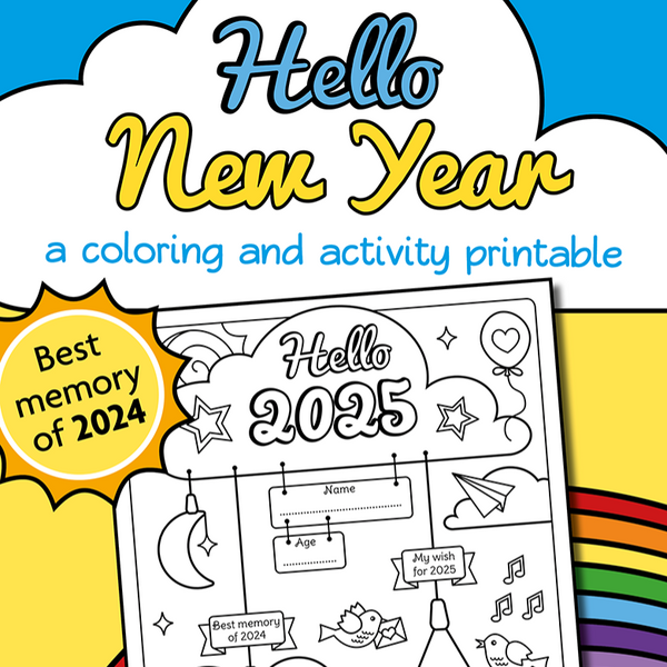 New Year Coloring and Activity Printable – Messy Little Monster Shop