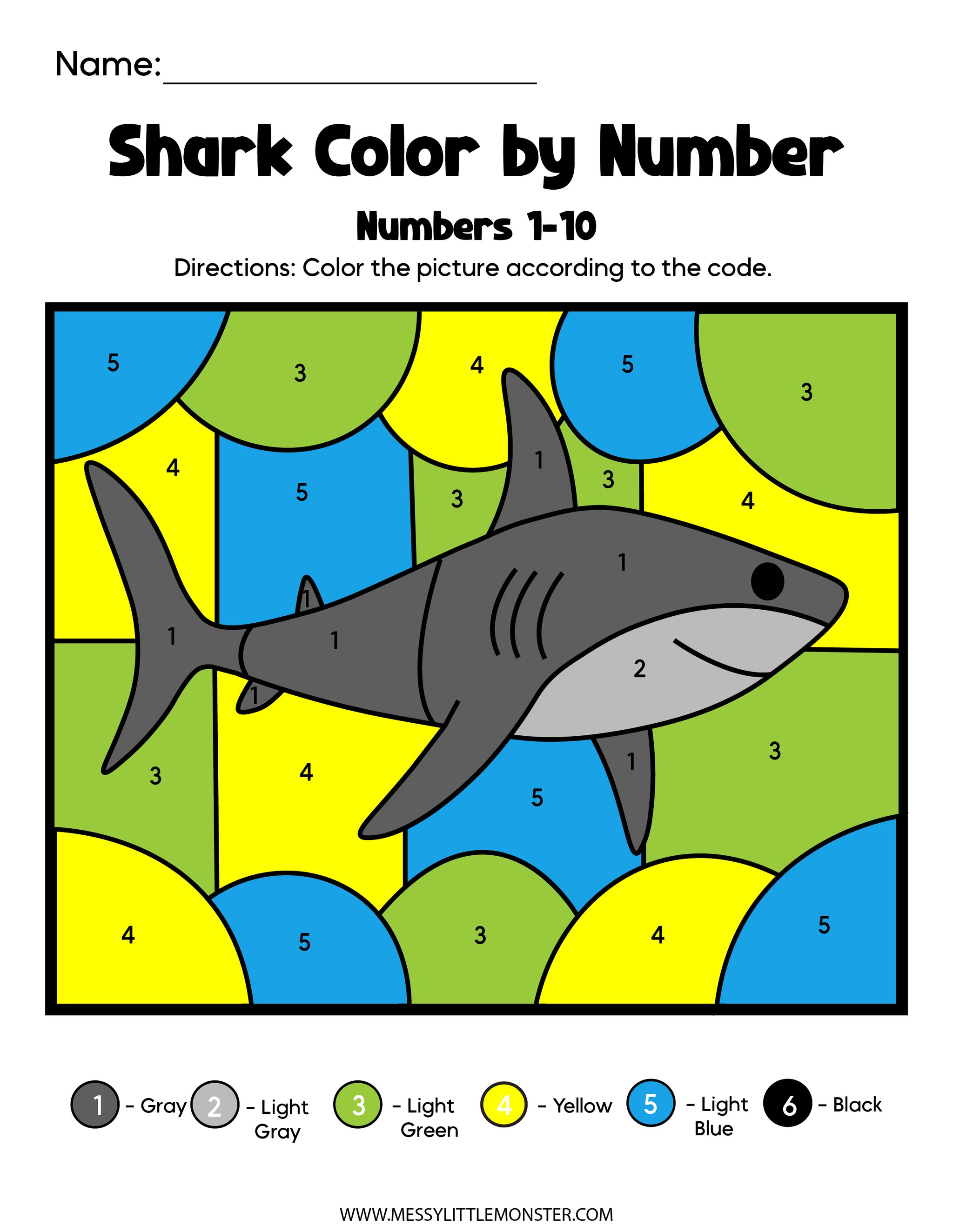 Color By Number Fish