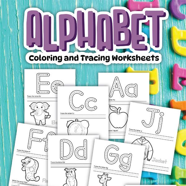 Alphabet Coloring and Tracing Worksheets – Messy Little Monster Shop