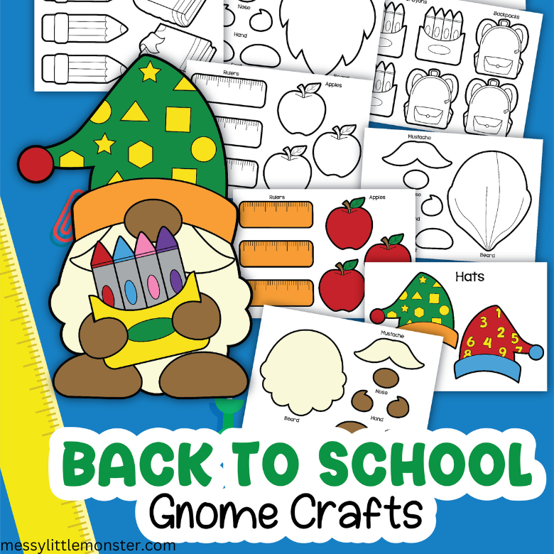 Back to School Gnome Craft Printable – Messy Little Monster Shop