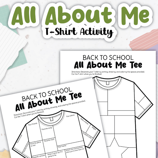 Back to School All about Me Printable – Messy Little Monster Shop