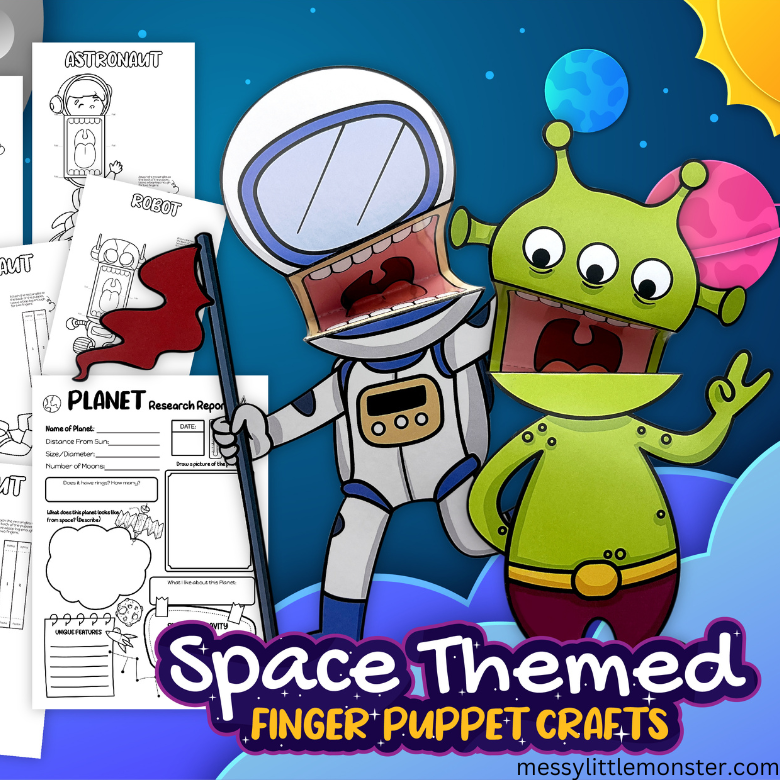 Finger Puppet Outer Space Craft – Messy Little Monster Shop