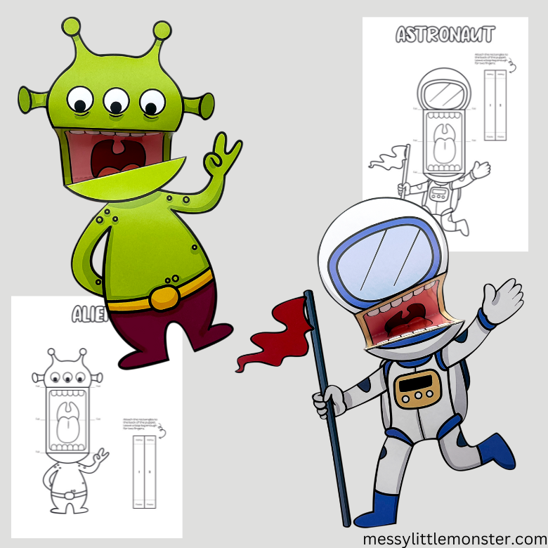 Finger Puppet Outer Space Craft – Messy Little Monster Shop