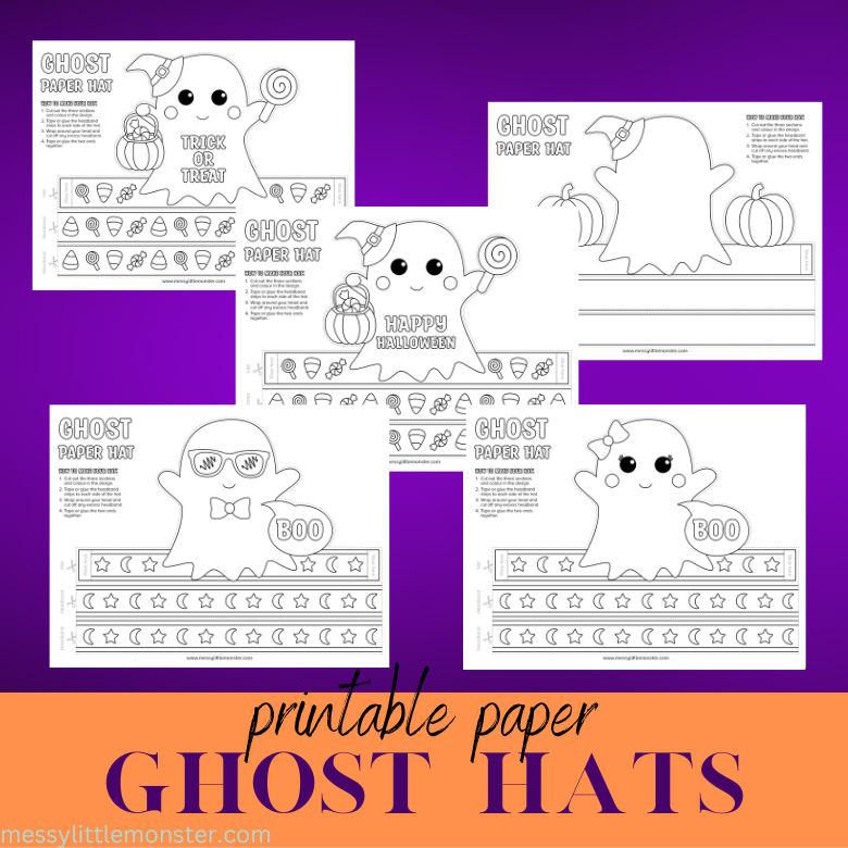 Halloween Ghost Hat Printables – Messy Little Monster Shop