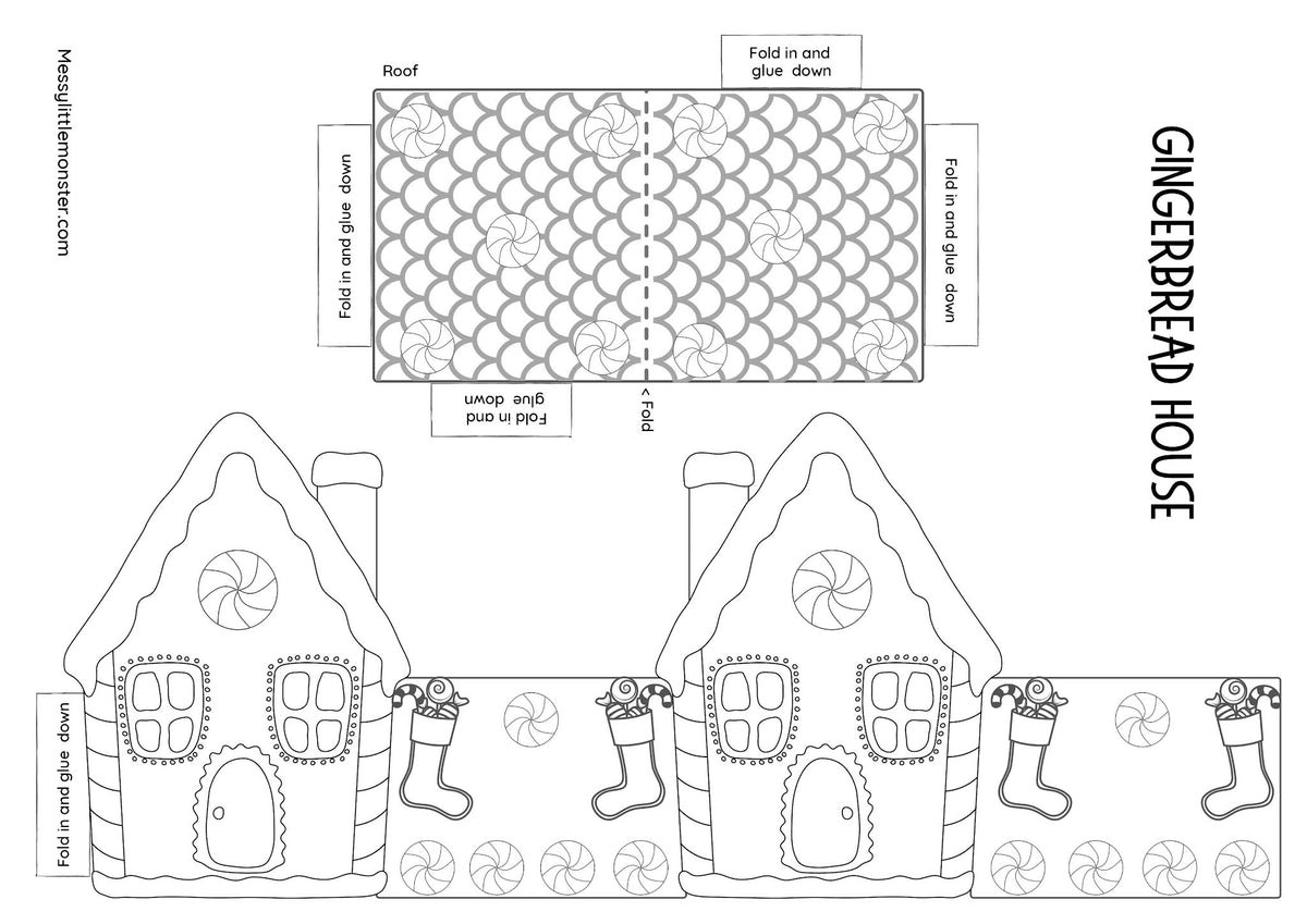 Gingerbread House Template – Messy Little Monster Shop