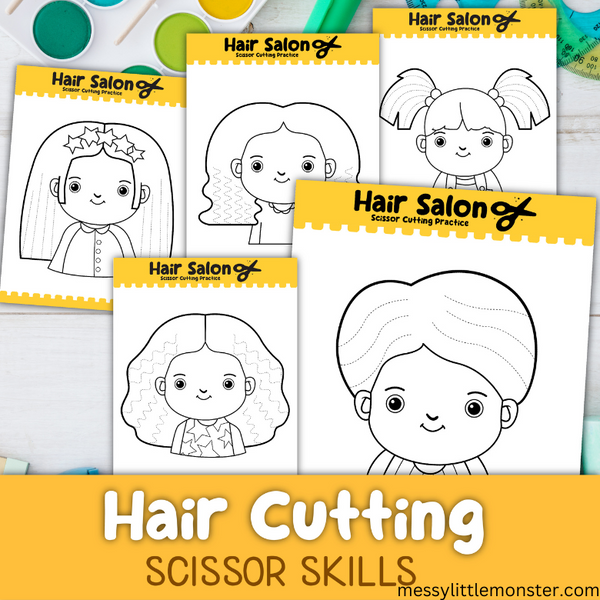 Hair Salon Cutting Practice Worksheet – Messy Little Monster Shop