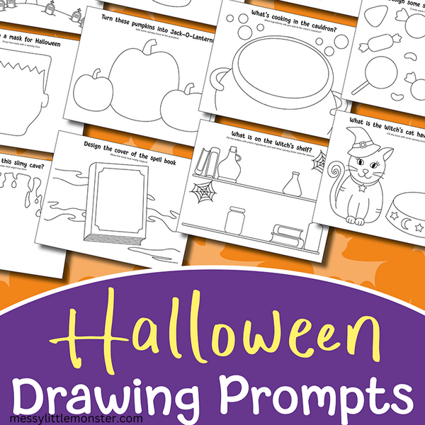 Halloween Drawing Prompts - Drawing Ideas for Kids – Messy Little ...