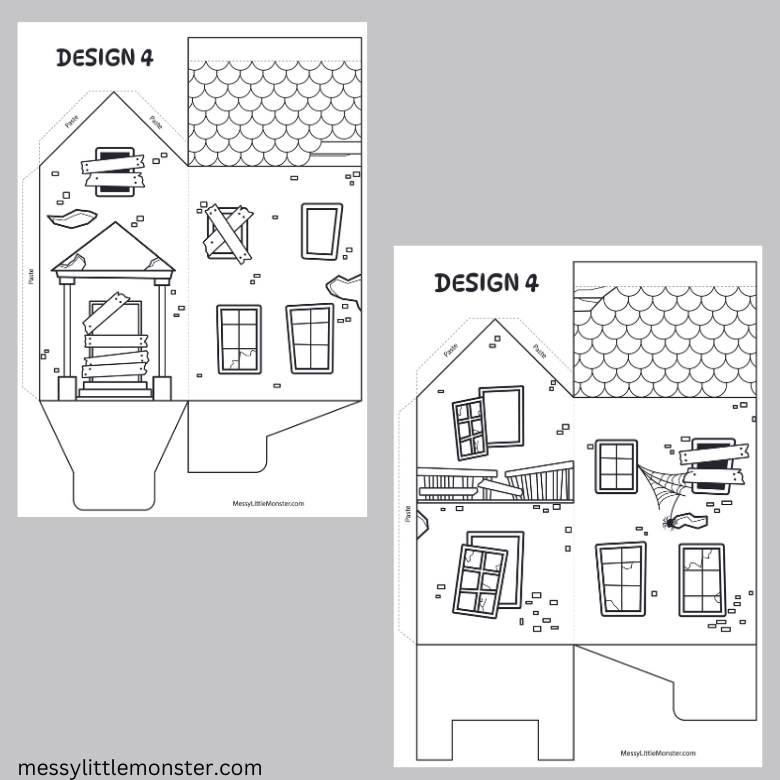 Halloween Paper House Template (Treat Box) – Messy Little Monster Shop