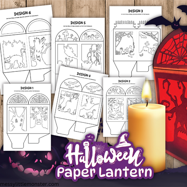 Halloween Paper Lantern Template – Messy Little Monster Shop