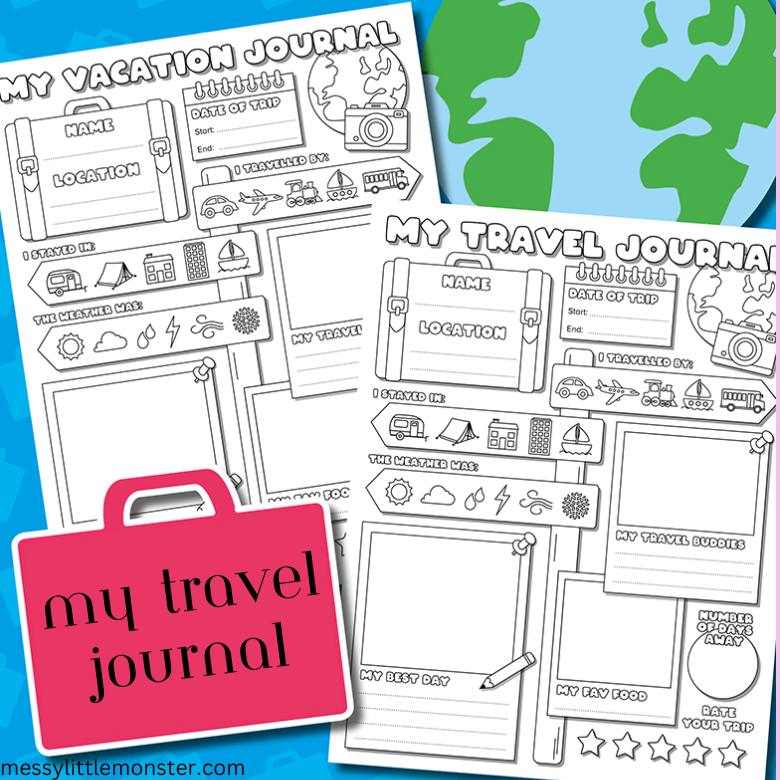 Kids Travel Journal Printable – Messy Little Monster Shop