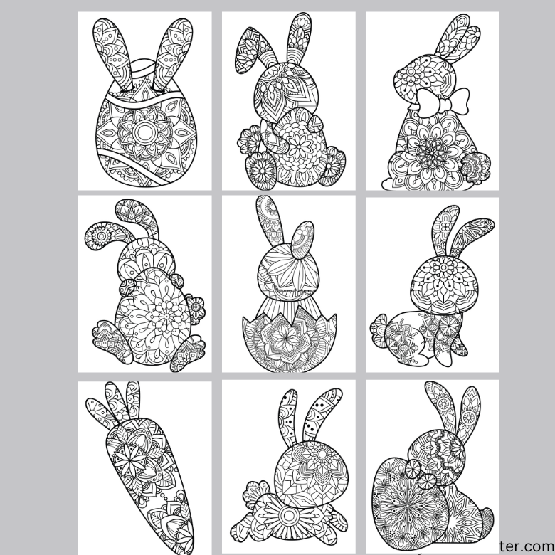Mandala Easter Coloring Pages – Messy Little Monster Shop